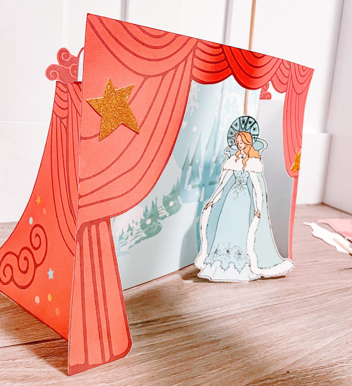 Snow Queen Puppet Theater Printable PDF Kit - Printable Paper Theatre ...