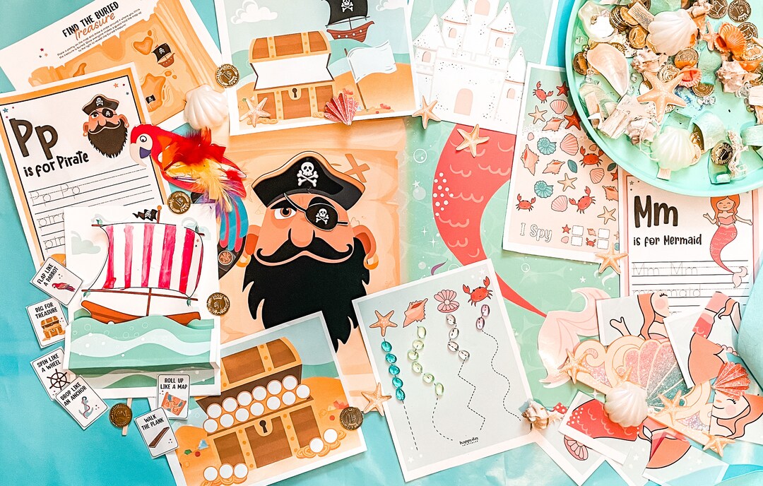 Mermaids & Pirates Party Printable • Mermaid Game • Pirate Game • Kids ...