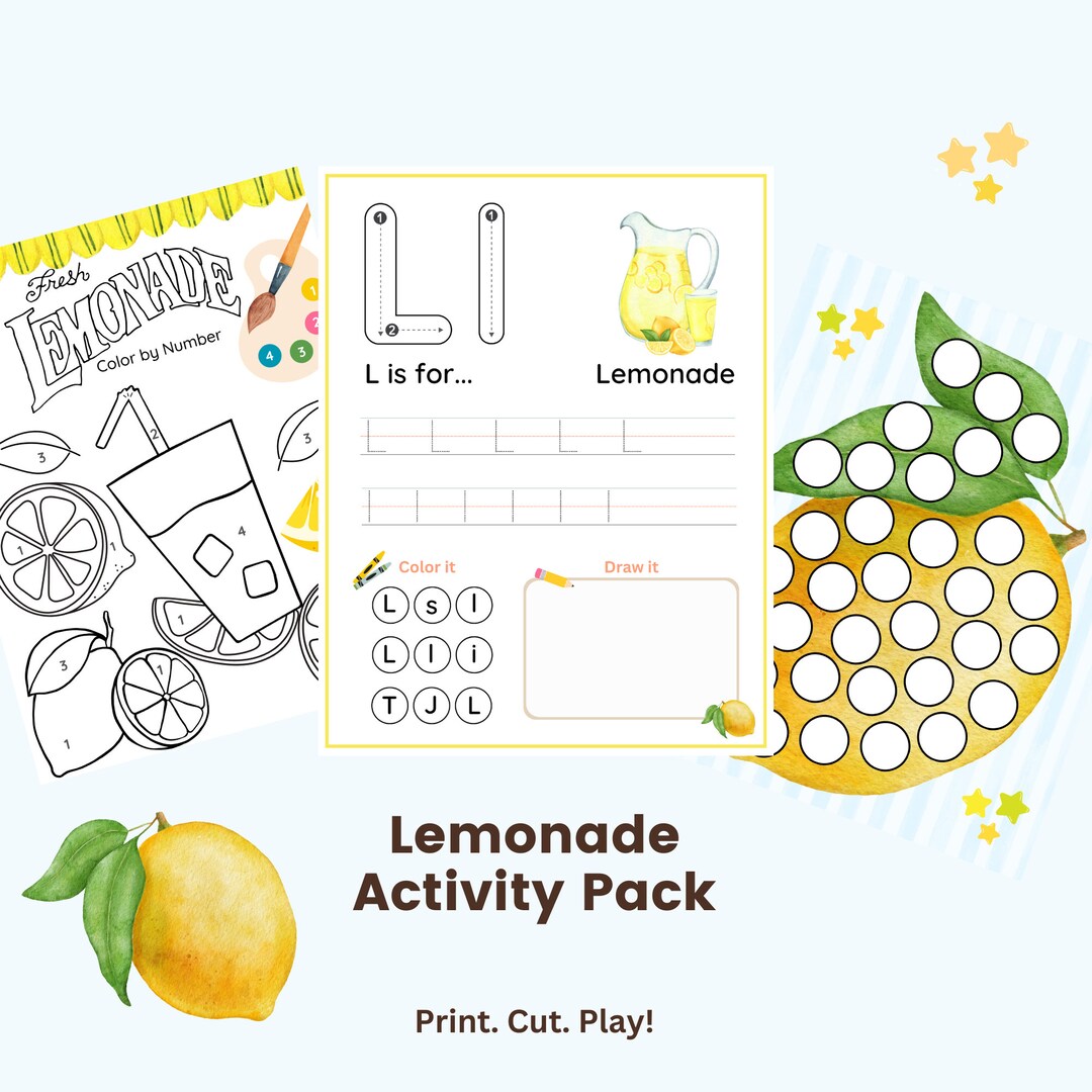 Lemonade Stand Printable Activities - Etsy