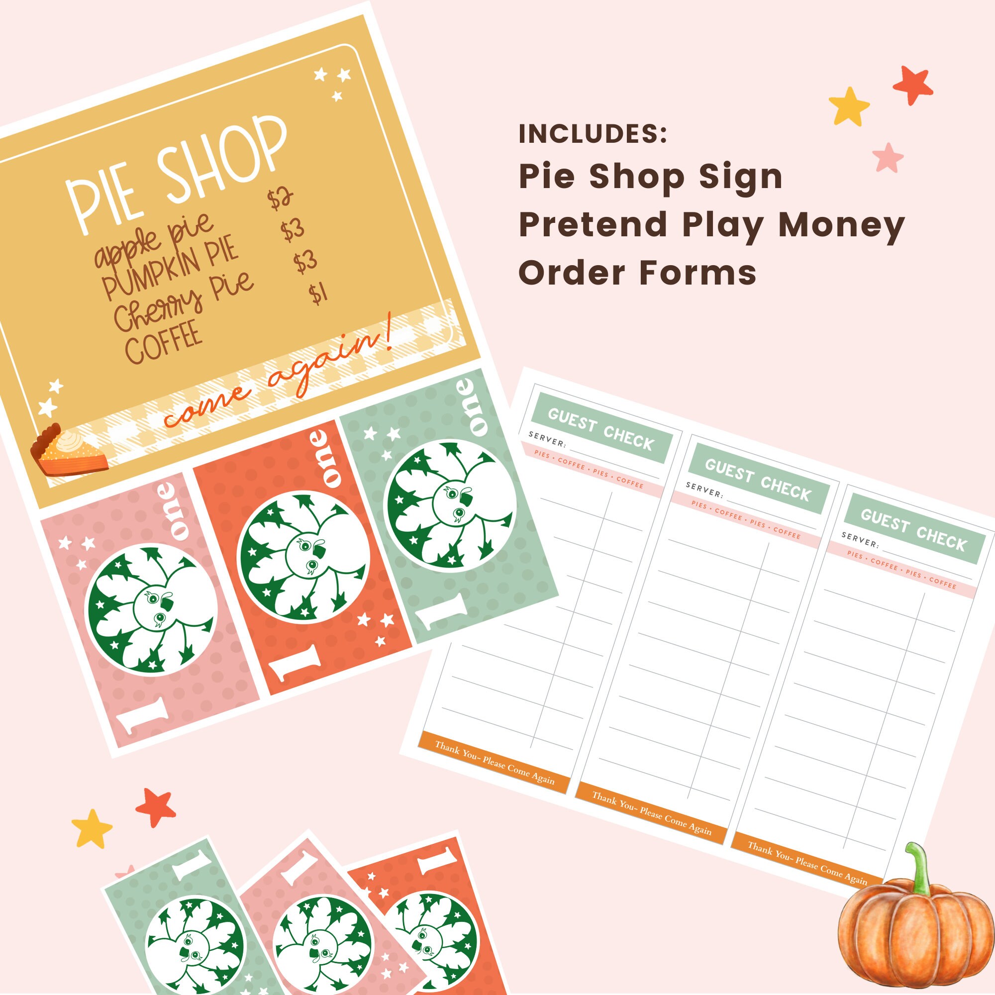 Pretend Play Pie Shop • Thanksgiving Day Printable • Pumpkin Pie ...