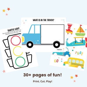 Things That Go Preschool Activity Pack - Etsy