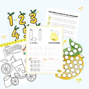 Lemonade Stand Printable Activities - Etsy