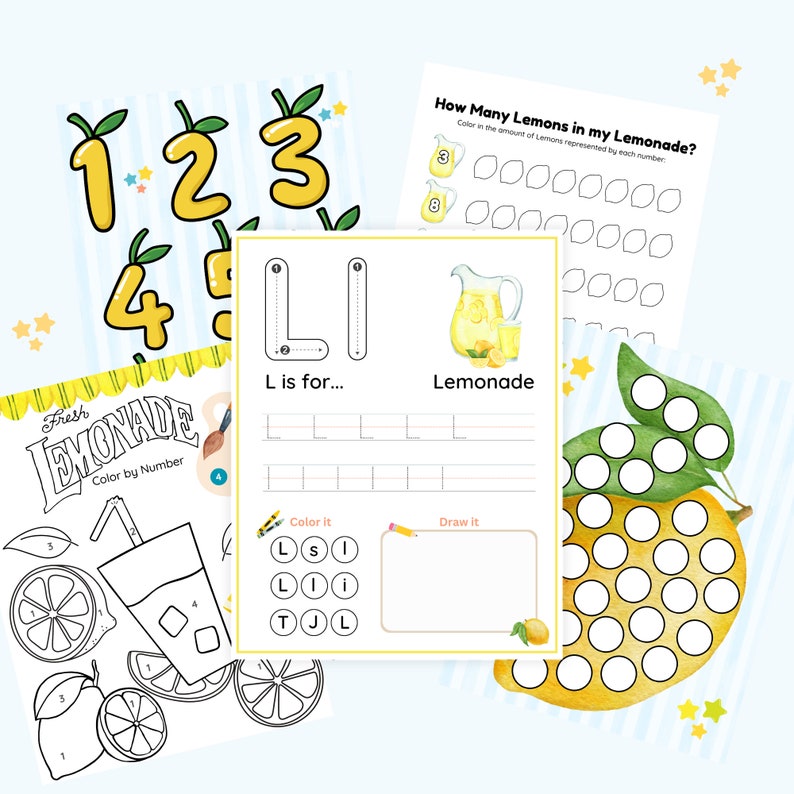Lemonade Stand Printable Activities - Etsy