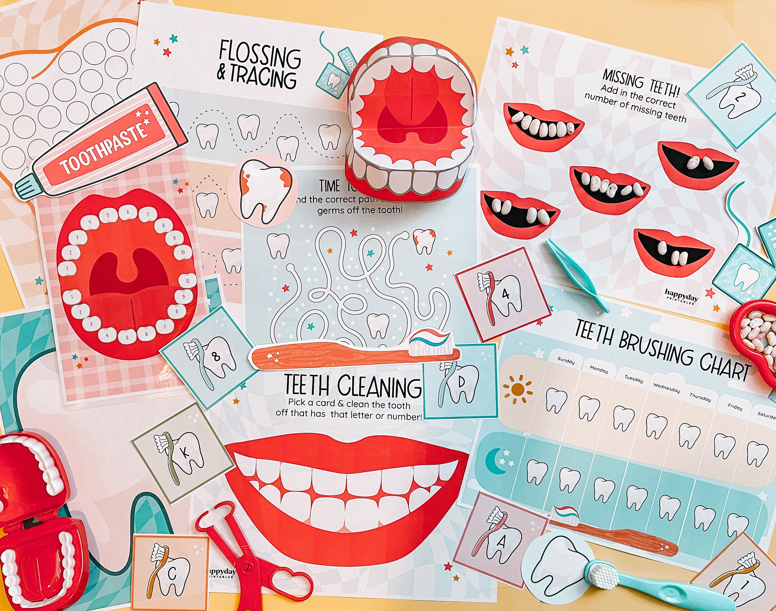 Kids Dentist Activity Learning Pack Dental Care Dental - Etsy