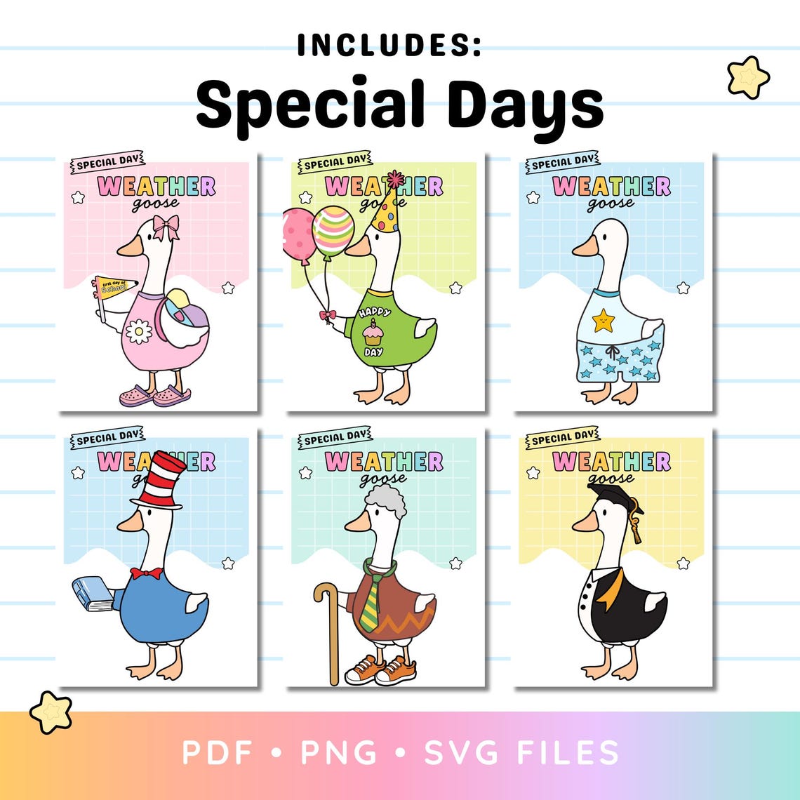 Weather Goose Printable + Digital Set | Dress-up Porch Goose Weather ...
