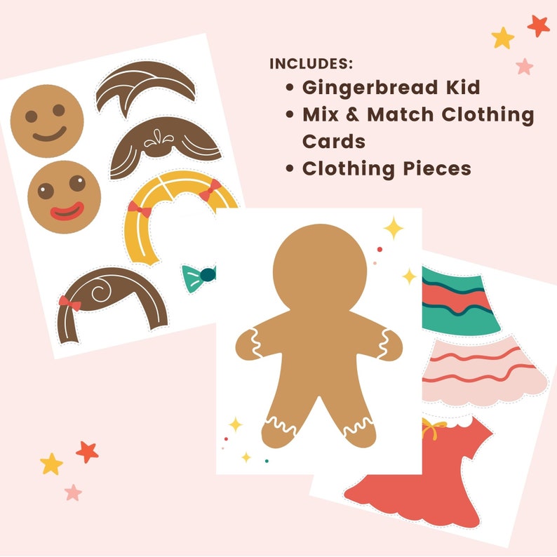 Gingerbread Busy Book • Dress the Gingerbread Kids Activity • Paper ...