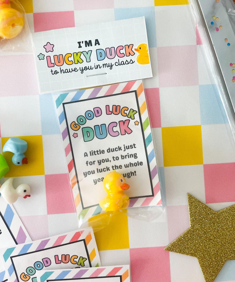 Lucky Duck Classroom Gift Tags – Editable First Day of School Printable ...