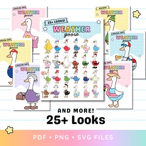 Weather Goose Printable + Digital Set | Dress-up Porch Goose Weather ...