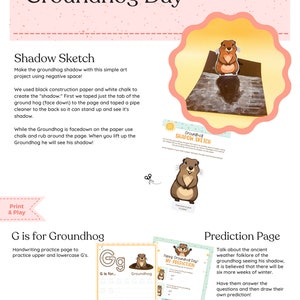 Groundhog Day Printable Activities Bundle - Etsy