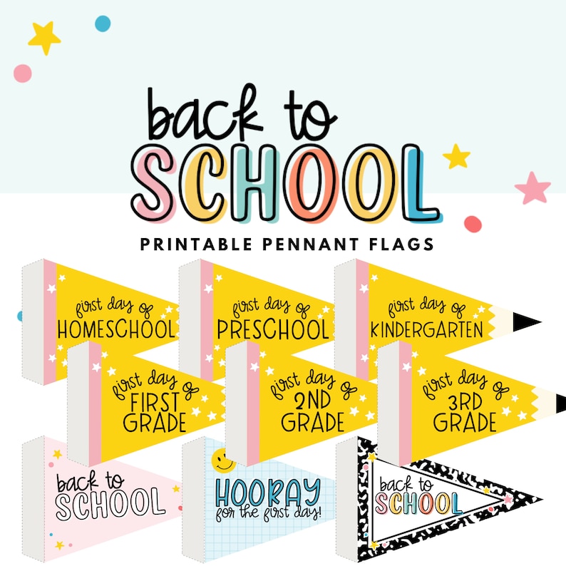 First & Last Day of School Flags • Last Day of School Flag • Preschool ...