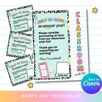 Editable Classroom Dough-nation Printable | Teacher Wish List Items ...