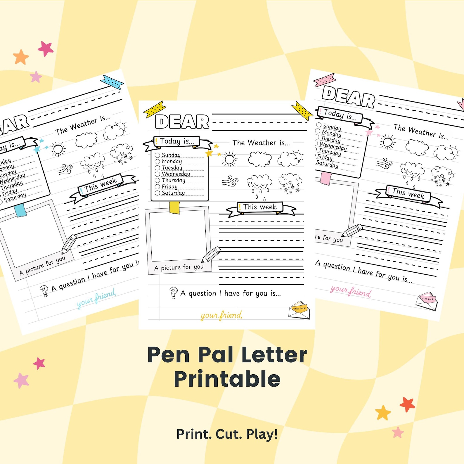 Pen Pal Letter Printable for Kids – Instant Download - Etsy