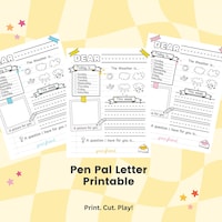 Pen Pal Letter Printable for Kids – Instant Download - Etsy