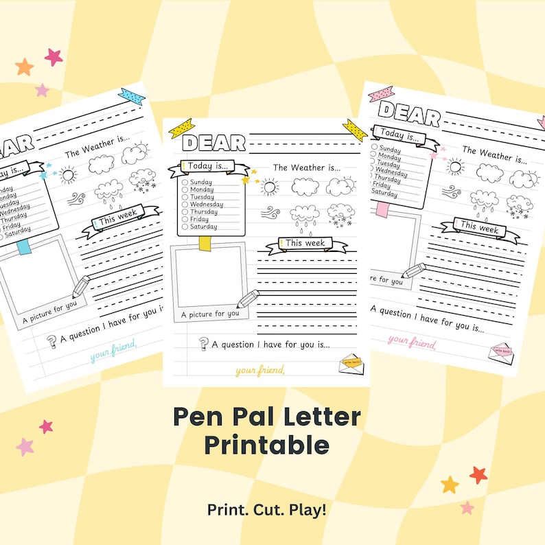 Pen Pal Letter Printable for Kids – Instant Download - Etsy