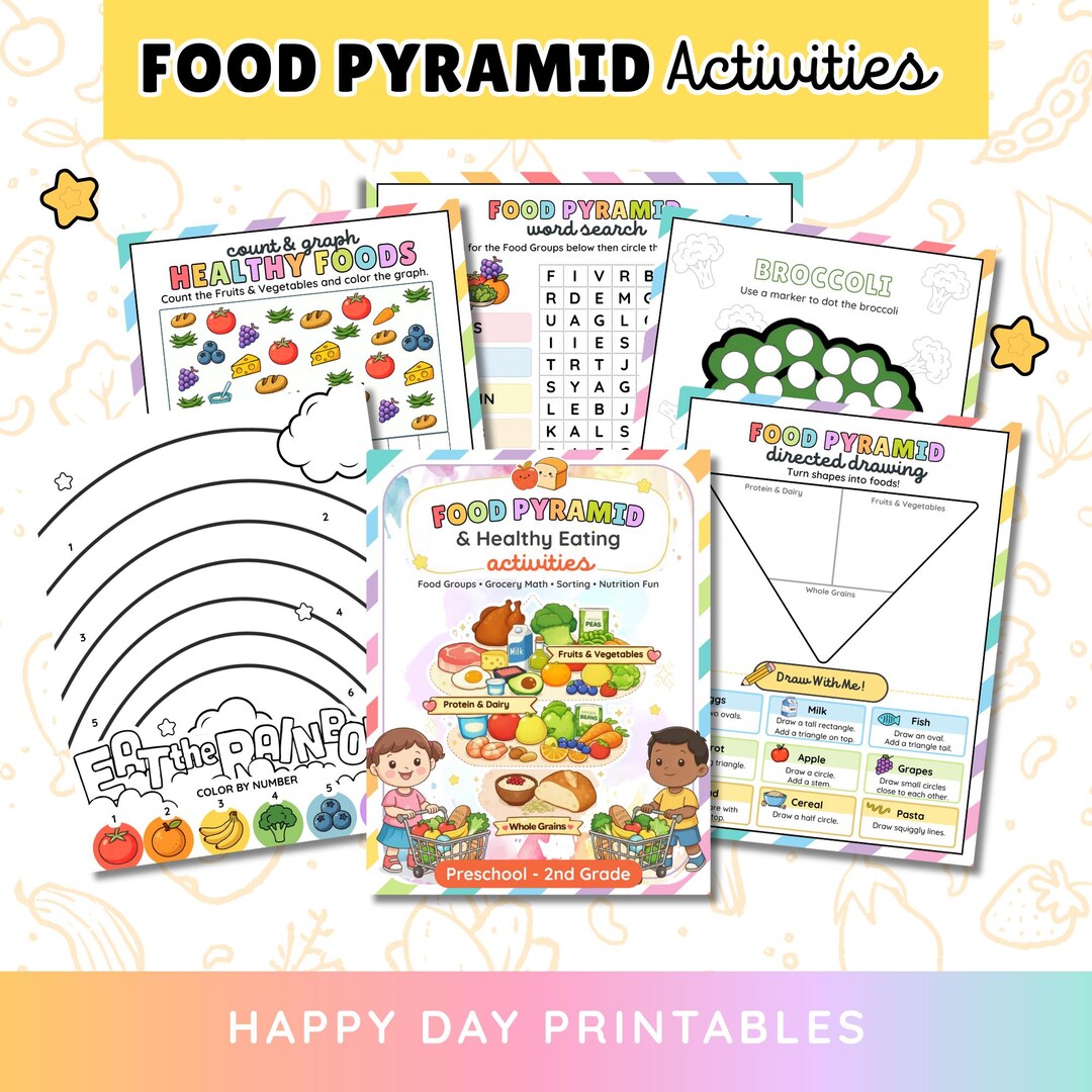 Food Pyramid Activities | Nutrition Worksheets, Preschool-2nd Grade ...