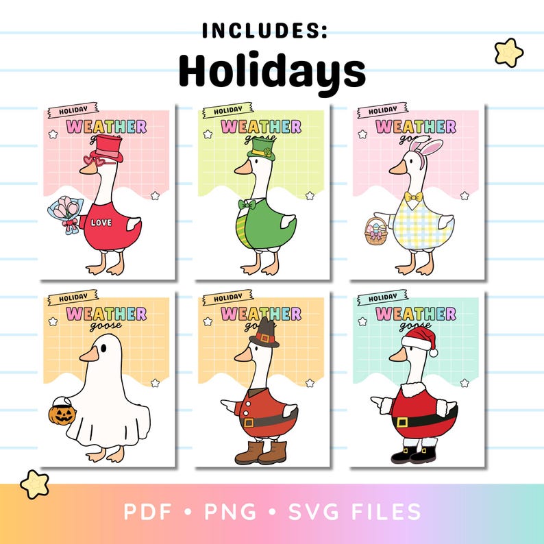 Weather Goose Printable + Digital Set | Dress-up Porch Goose Weather ...