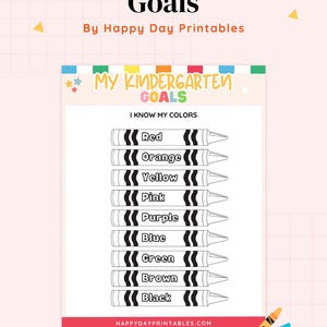 Kindergarten Goals, Preschool Readiness, Shapes, Colors, Uppercase ...