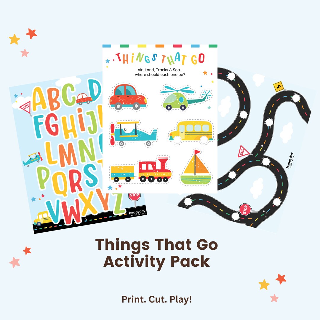 Things That Go Preschool Activity Pack - Etsy