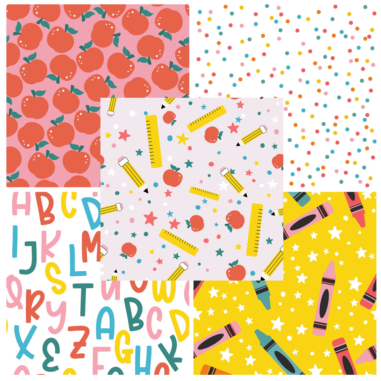 Back to School Seamless Patterns, JPG & SVG Digital Paper Pack, Back to ...