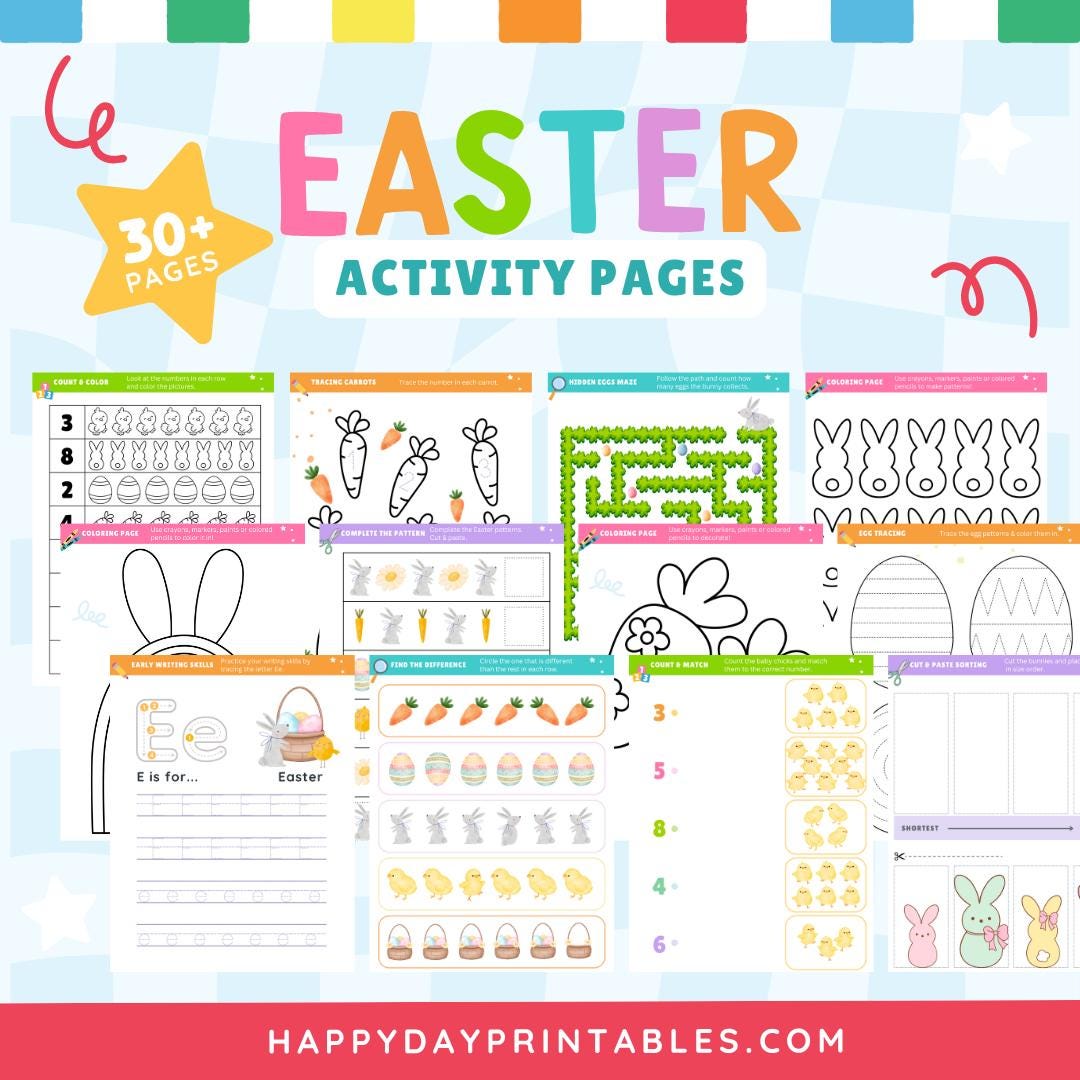 Easter Activity Pack | Printable Easter Worksheets | Preschool ...