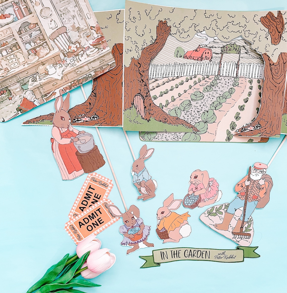 Peter Rabbit Puppet Theatre Kit • Printable Storytelling (instant ...