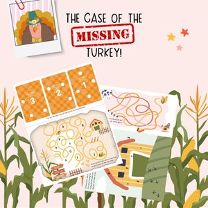Missing Turkey Escape Room • kids Thanksgiving Printable Party Game ...