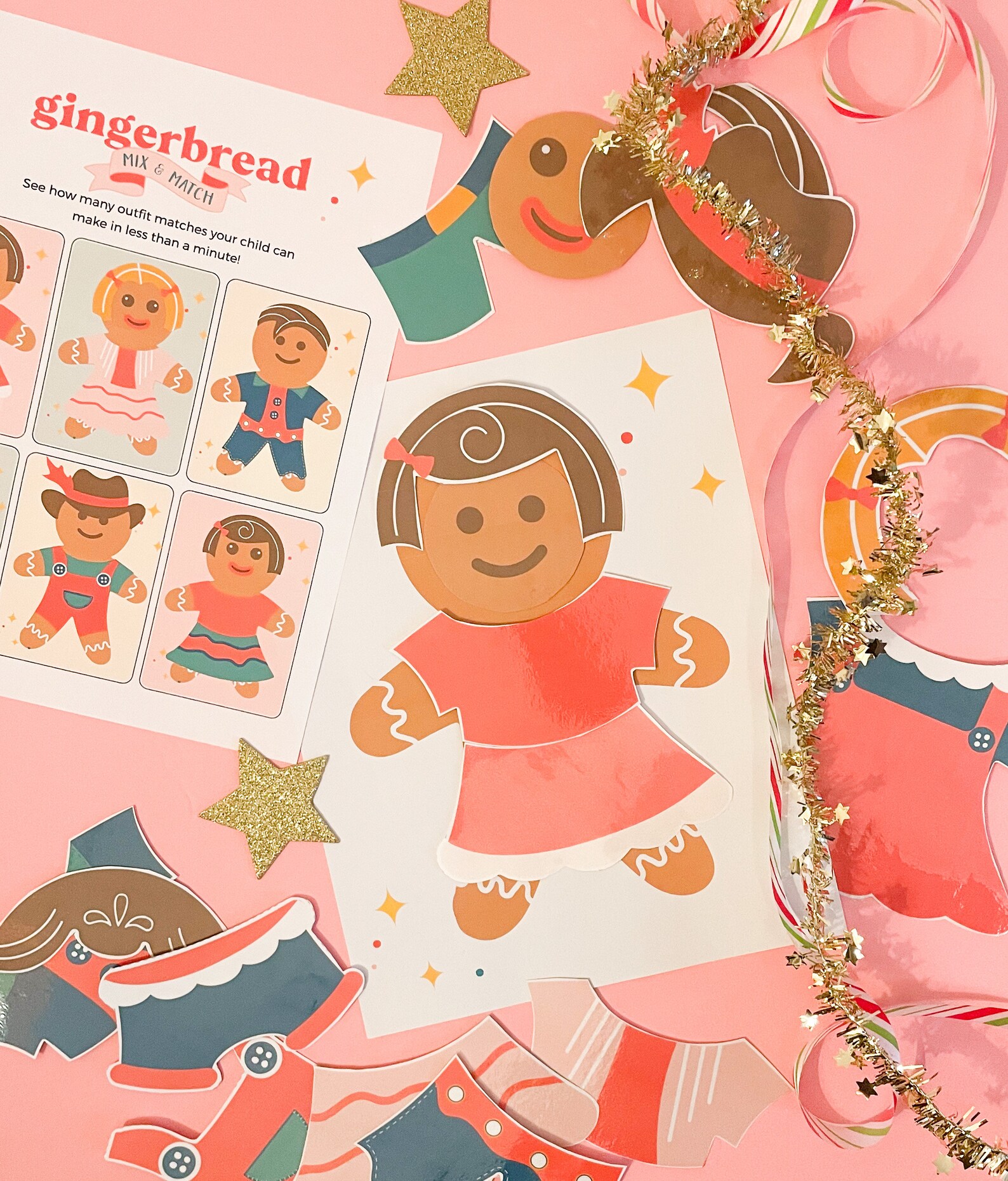 Gingerbread Busy Book • Dress the Gingerbread Kids Activity • Paper ...