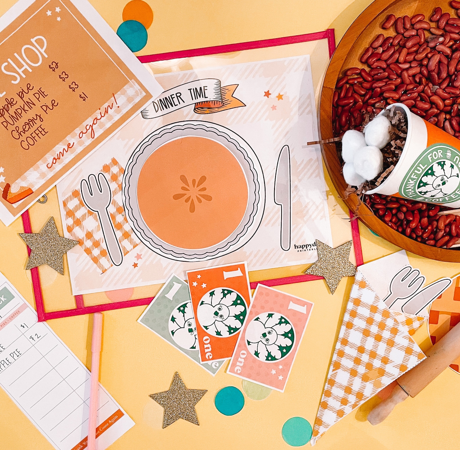 Pretend Play Pie Shop Thanksgiving Day Printable Pumpkin - Etsy