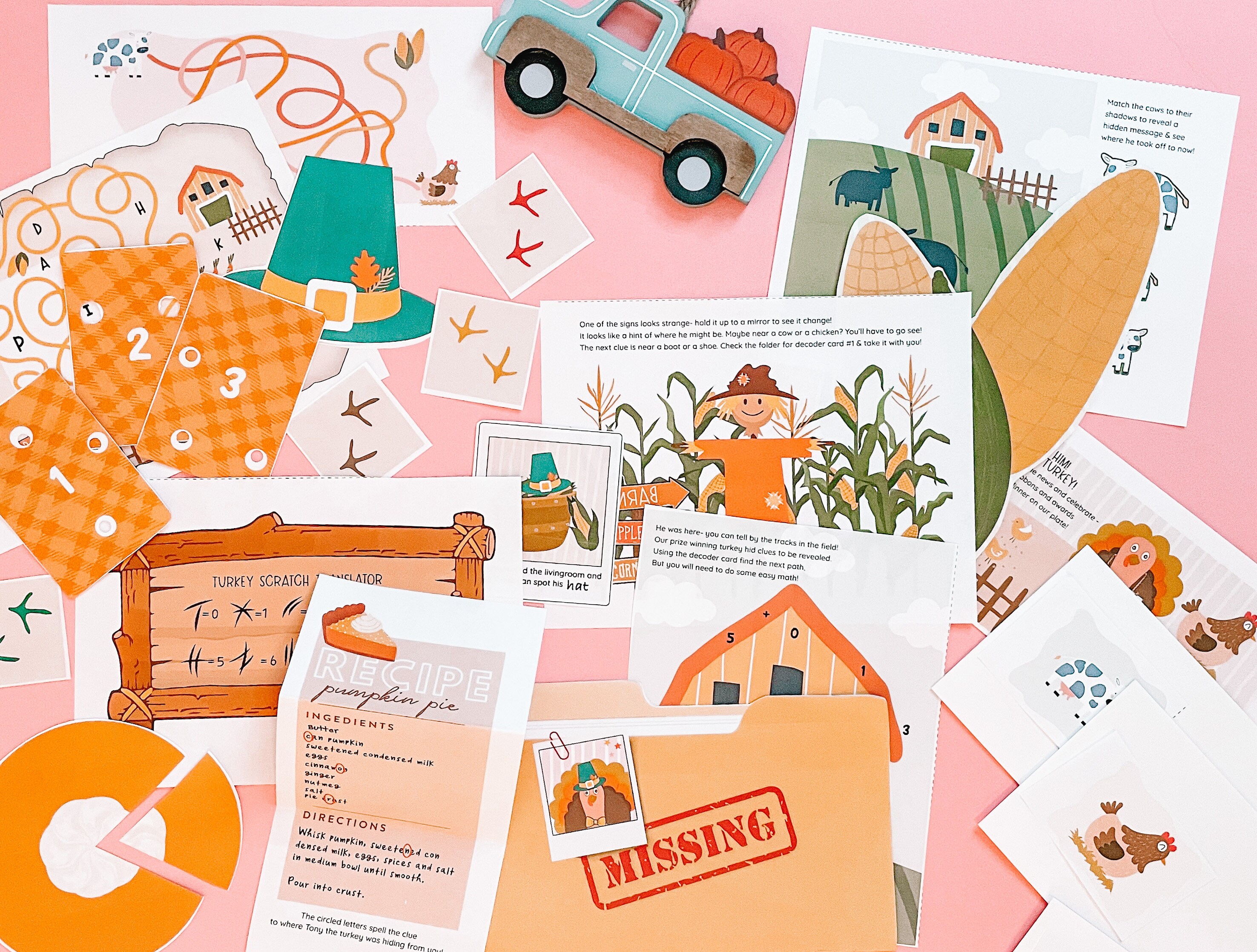 Missing Turkey Escape Room • kids Thanksgiving Printable Party Game ...