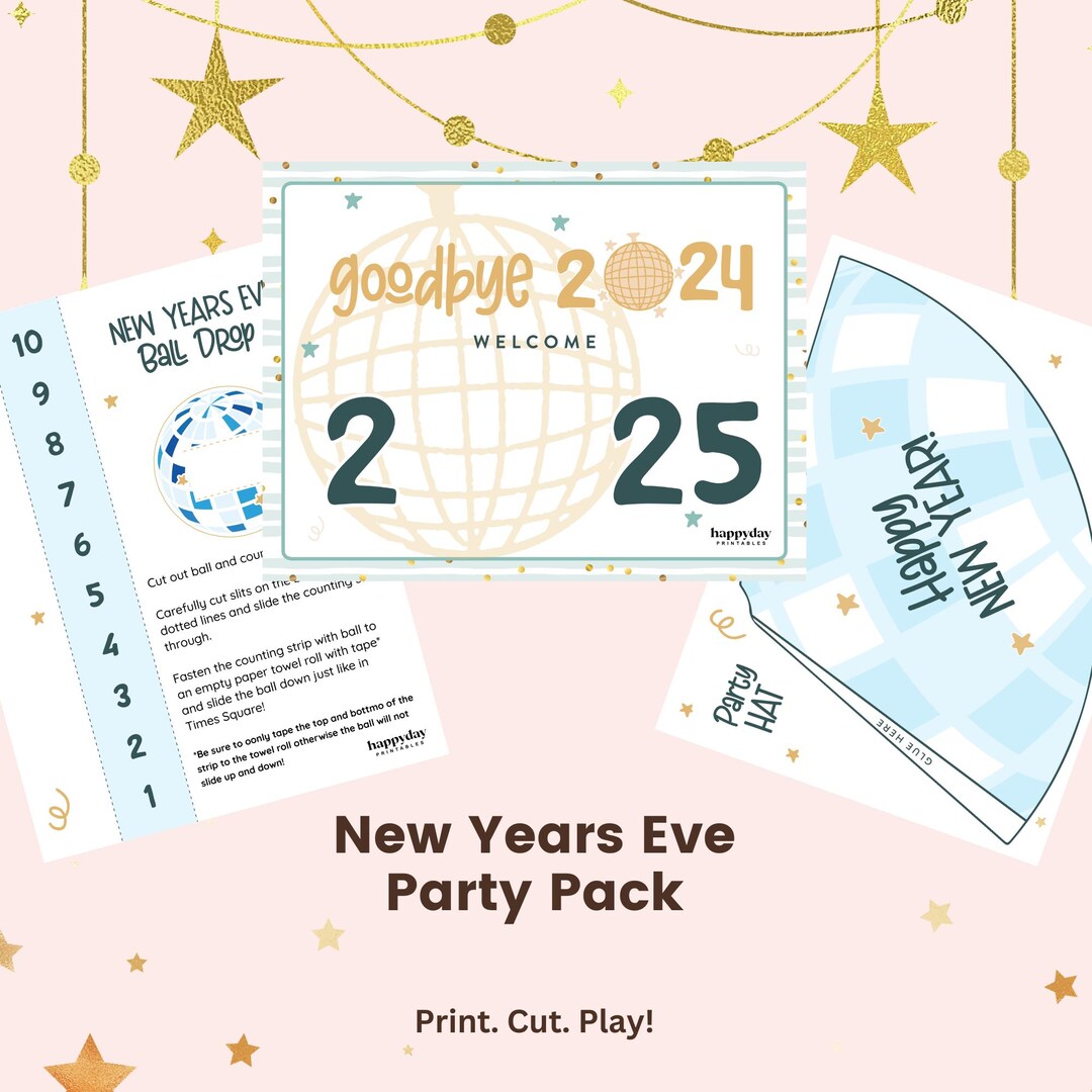 New Years Eve Activity Pack for Kids • NYE Party Hat • Coloring Pages ...