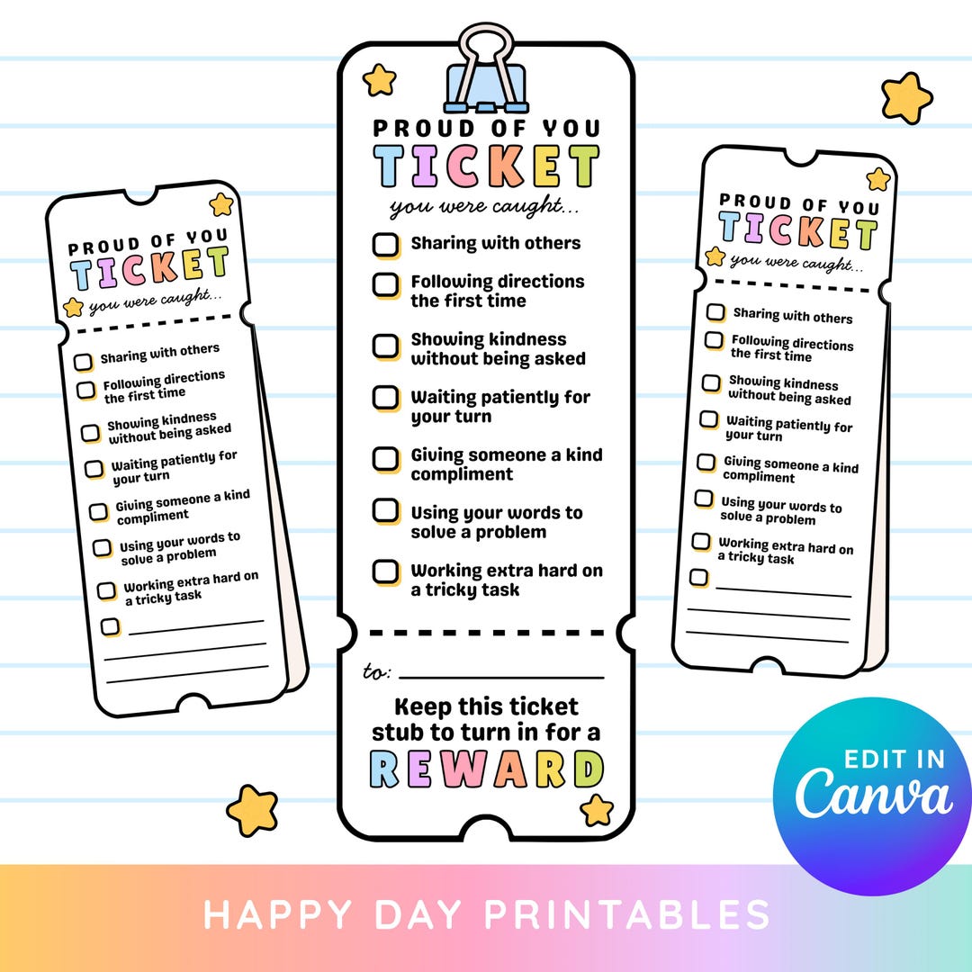 You Were Caught... Proud of You Tickets – Positive Behavior Notes for ...