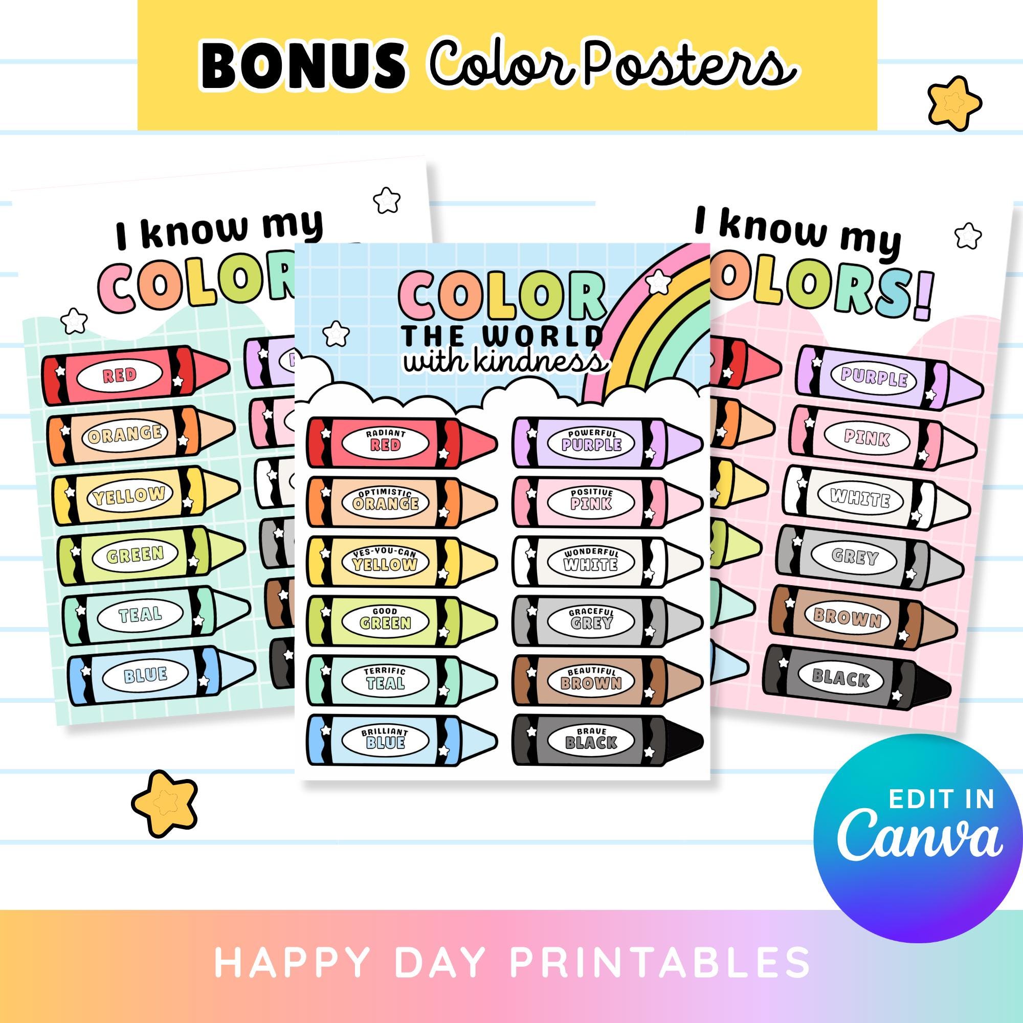 Crayons of Confidence Affirmation Station | Editable Crayon Theme ...