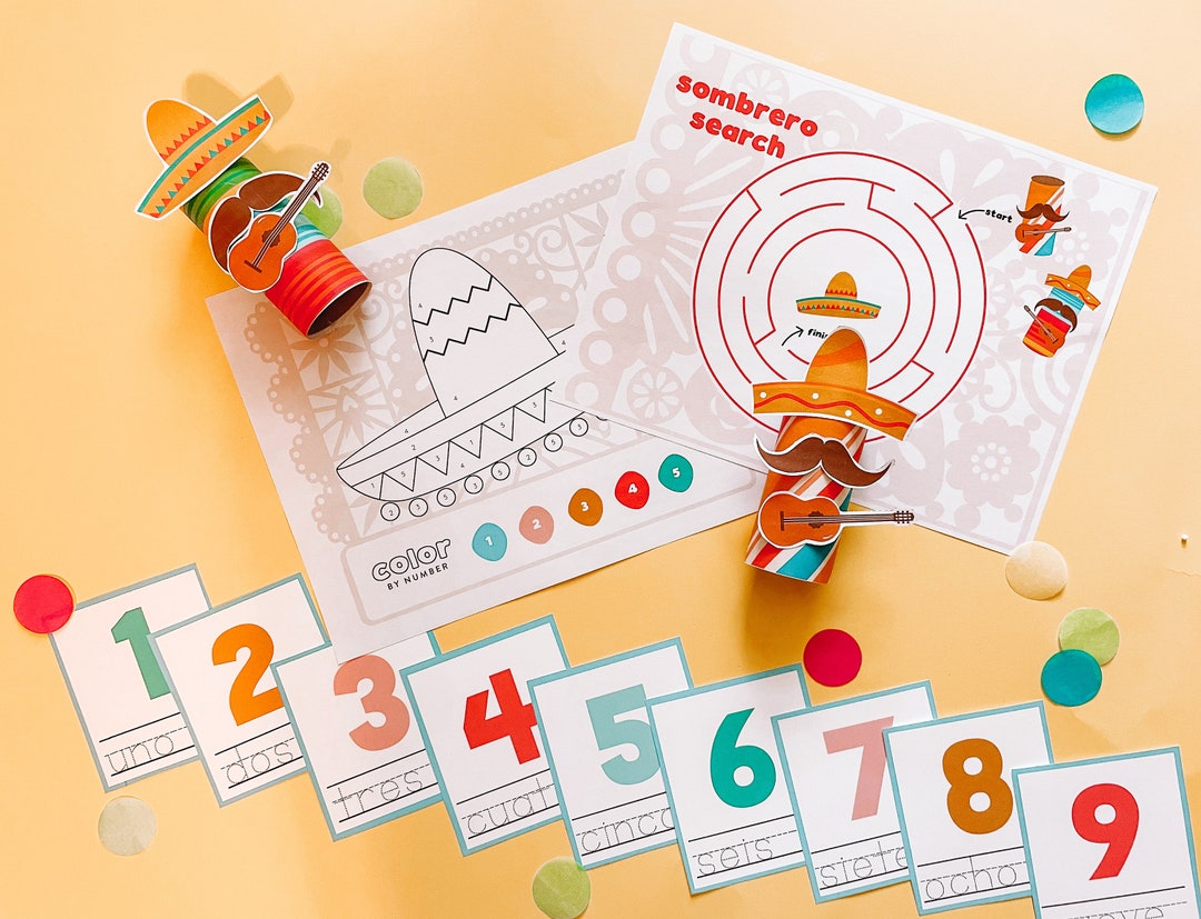 Cinco De Mayo Activities for Kids • Coloring by Number • Cinco De Mayo ...