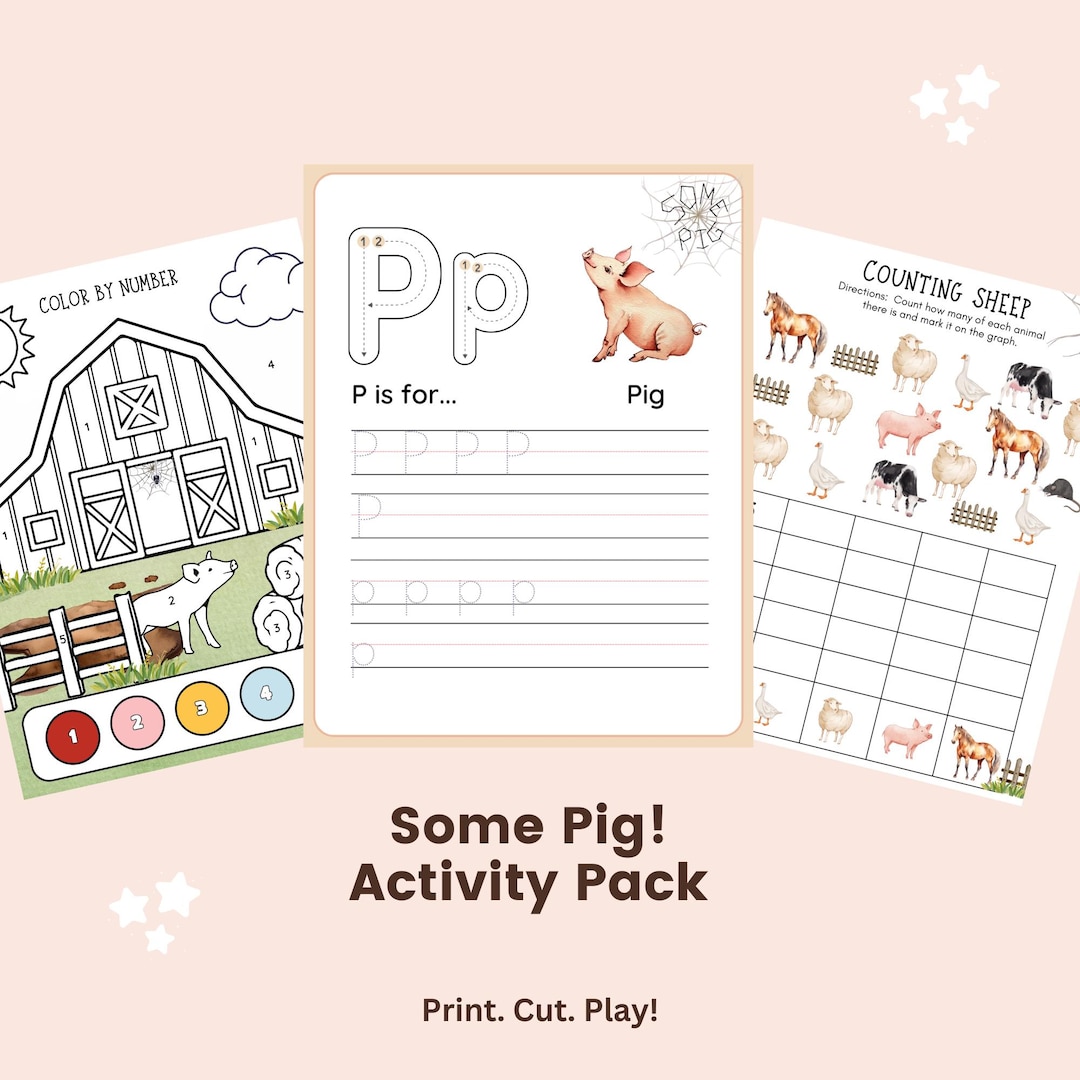 Some Pig Preschool Activity Pack • Charlotte's Web Activities • Pig ...