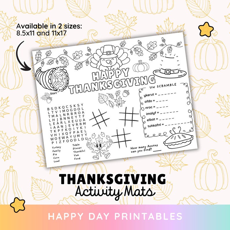 Thanksgiving Preschool Activity Pack • Turkey Day Printables (digital ...