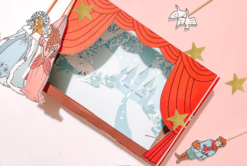 Snow Queen Puppet Theater Printable PDF Kit - Printable Paper Theatre ...