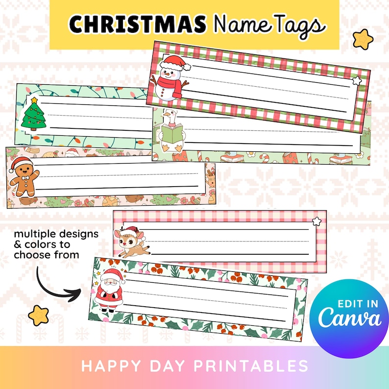 Fall & Christmas Desk Name Tags | October, November, December Classroom ...