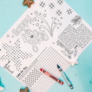 4th of July Activity Pack - F is for Flag - Firework Tracing - Instant ...