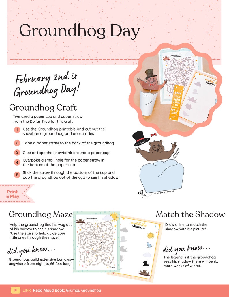 Groundhog Day Printable Activities Bundle - Etsy