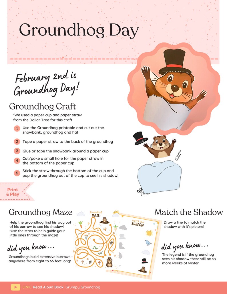 Groundhog Day Printable Activities Bundle - Etsy
