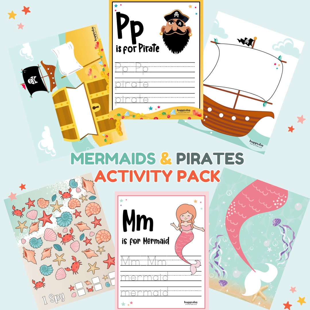 Mermaids & Pirates Party Printable Mermaid Game Pirate - Etsy