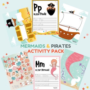 Mermaids & Pirates Party Printable • Mermaid Game • Pirate Game • Kids ...