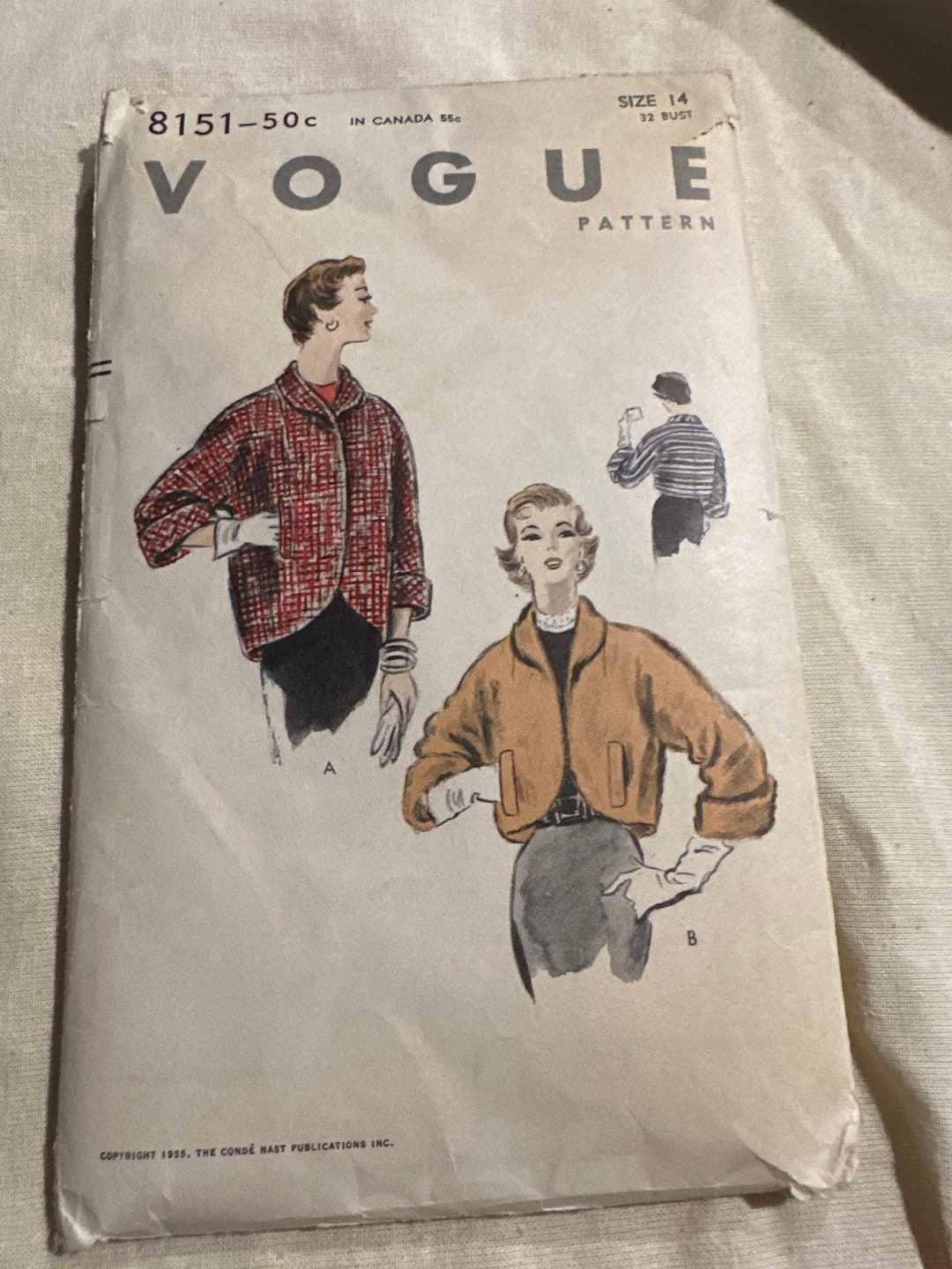 1940s Vintage Vogue Jacket Coat Sewing Pattern 32 Bust Unprinted - Etsy