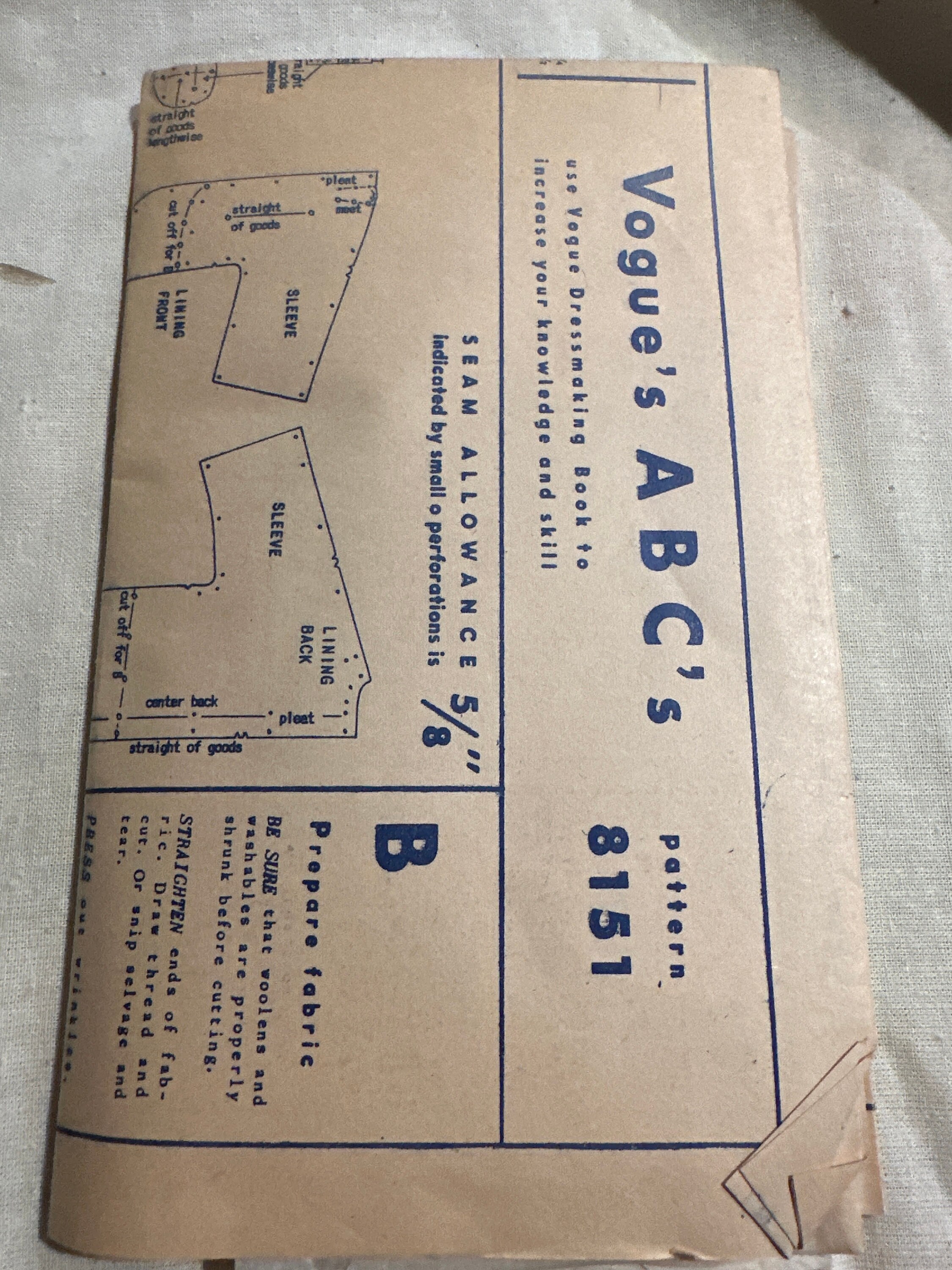 1940s Vintage Vogue Jacket Coat Sewing Pattern 32 Bust Unprinted - Etsy