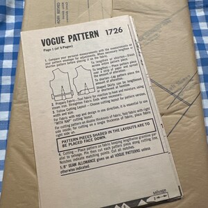Vogue Paris Original Pattern 1726 by Nina Ricci - Etsy