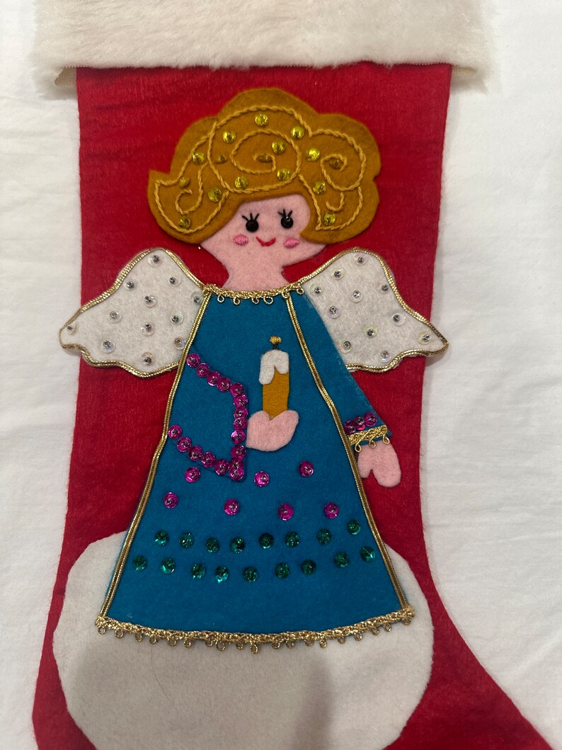 Vintage Angel Christmas Stocking - Etsy