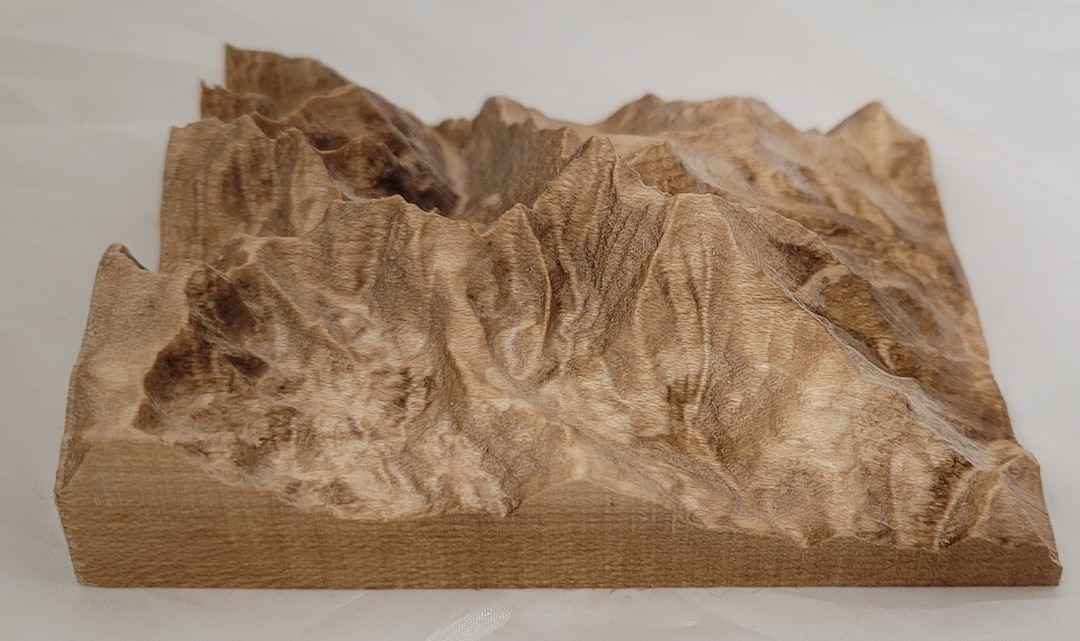 Longs Peak 3d Wooden Topographic Map Carving - Etsy