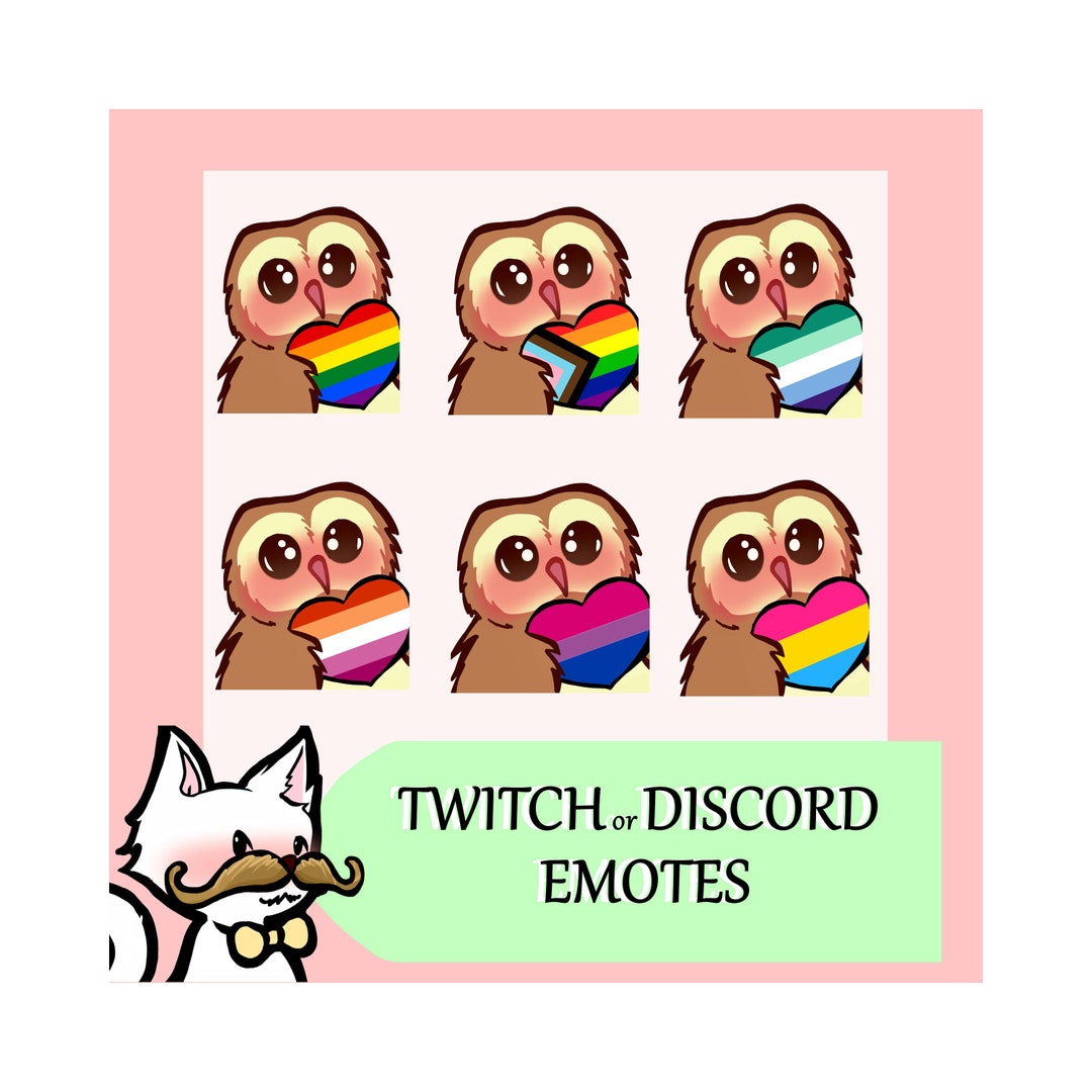 Choose One LGBTQIA Pride Twitch Emotes Kawaii Discord Owl Streamer ...