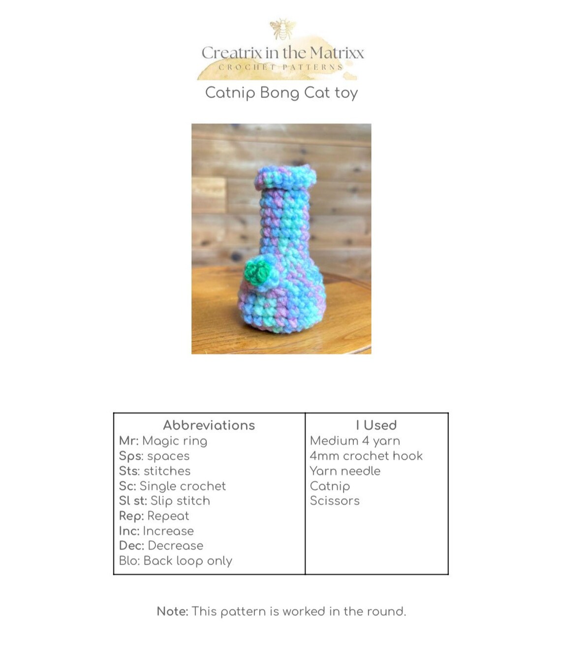 Crochet Bong Cat Toy PDF Crochet PATTERN - Etsy