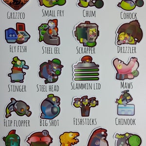 Splatoon Salmon Run Inspired Fan-art Badge Stickers + HOLOGRAPHIC ...